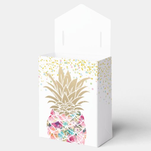 Aloha Pink Pineapple Floral Birthday Favor Box | Zazzle