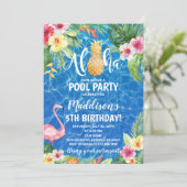 Aloha Pool Party Tropical Pineapple Birthday Invitation | Zazzle