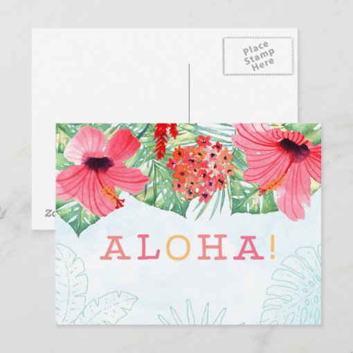 aloha postcard, aloha greetings card | Zazzle