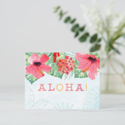aloha postcard, aloha greetings card | Zazzle