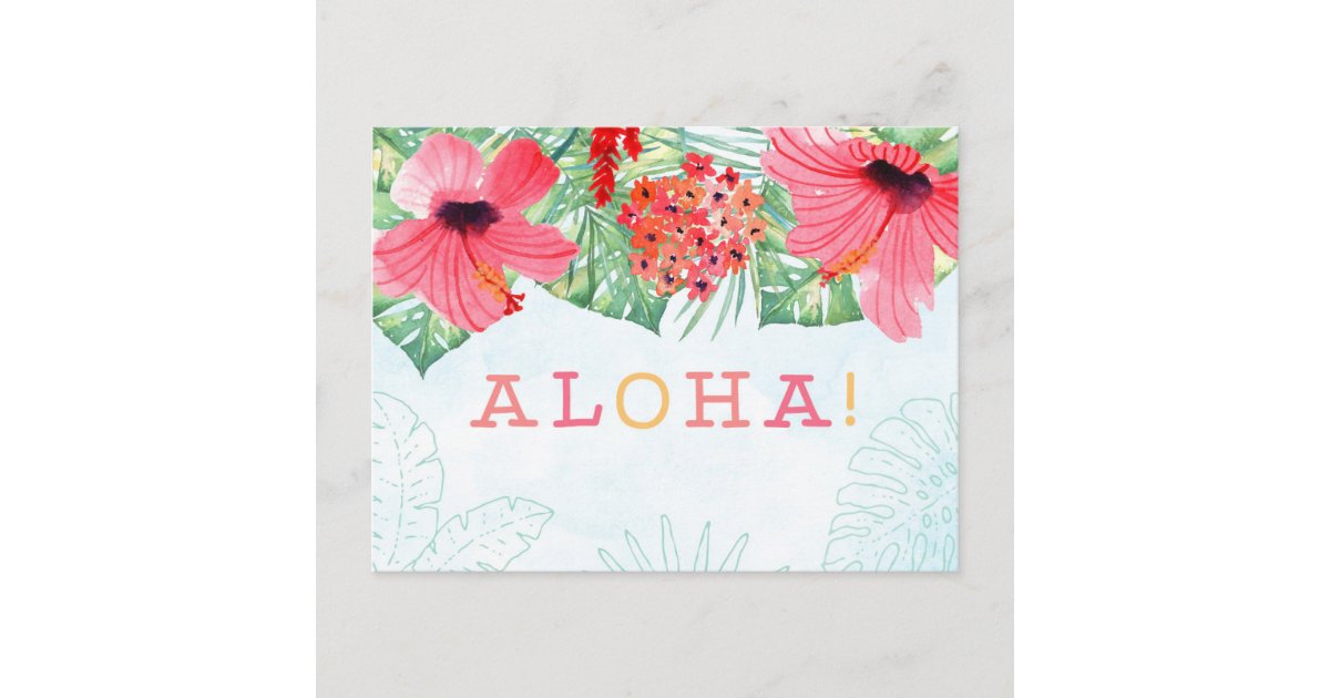 aloha postcard, aloha greetings card | Zazzle