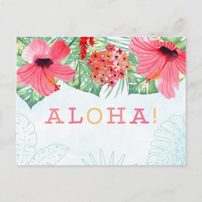 aloha postcard, aloha greetings card | Zazzle