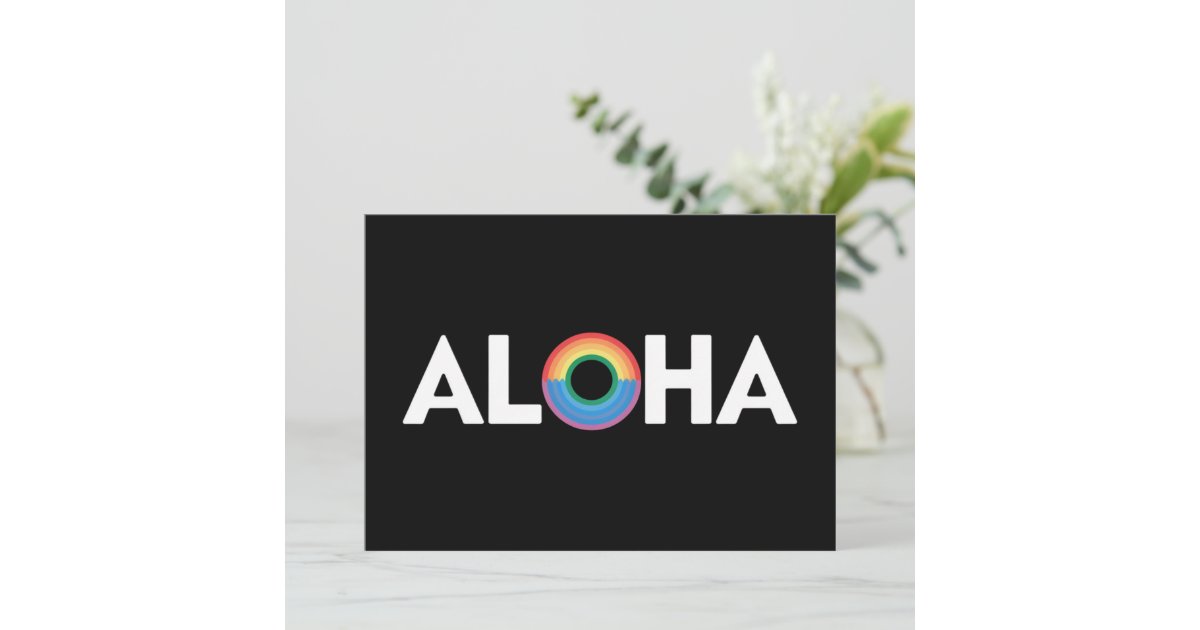 Aloha Rainbow Island Hawaii Pride LGBTQ Invitation | Zazzle