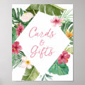 Aloha Tropical Floral Birthday Cards and Gifts Poster | Zazzle