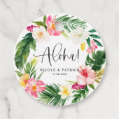 Aloha Tropical Flowers and Greenery Wedding Favor Tags | Zazzle