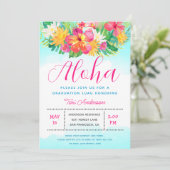 Aloha Tropical Graduation Luau Party Invitation | Zazzle