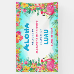 Aloha Tropical Graduation Luau Party Welcome Banne Banner | Zazzle