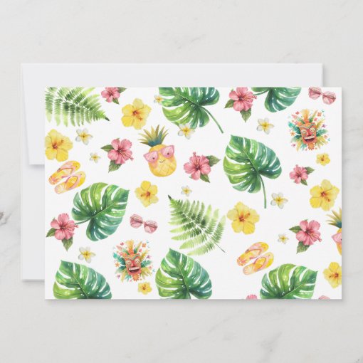 Aloha Tropical Hawaii luau photo thank you card | Zazzle