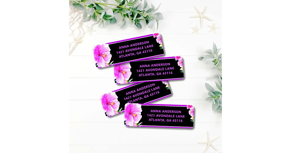 Aloha Tropical Luau Graduation Return Address Label | Zazzle