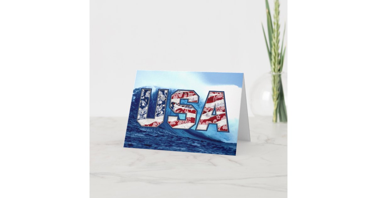 Aloha USA Wave Greeting Cards | Zazzle