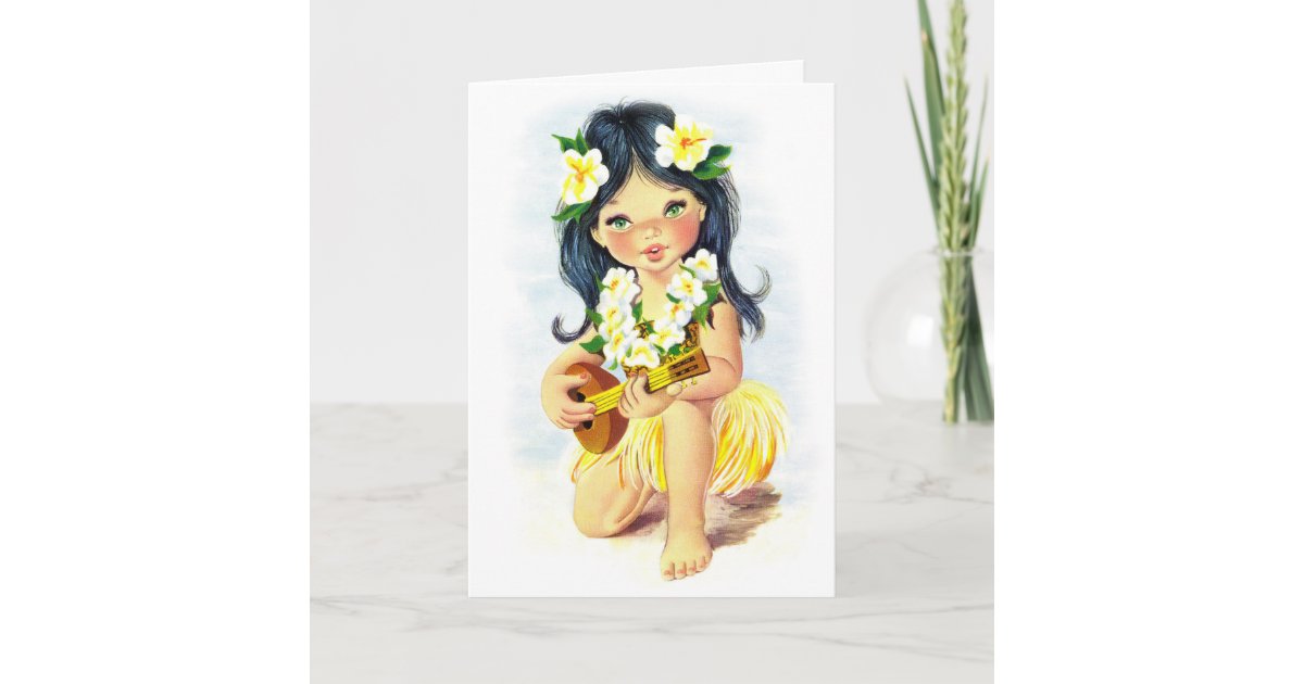 ALOHA Valentine - Hawaiian Hula Girl Card | Zazzle
