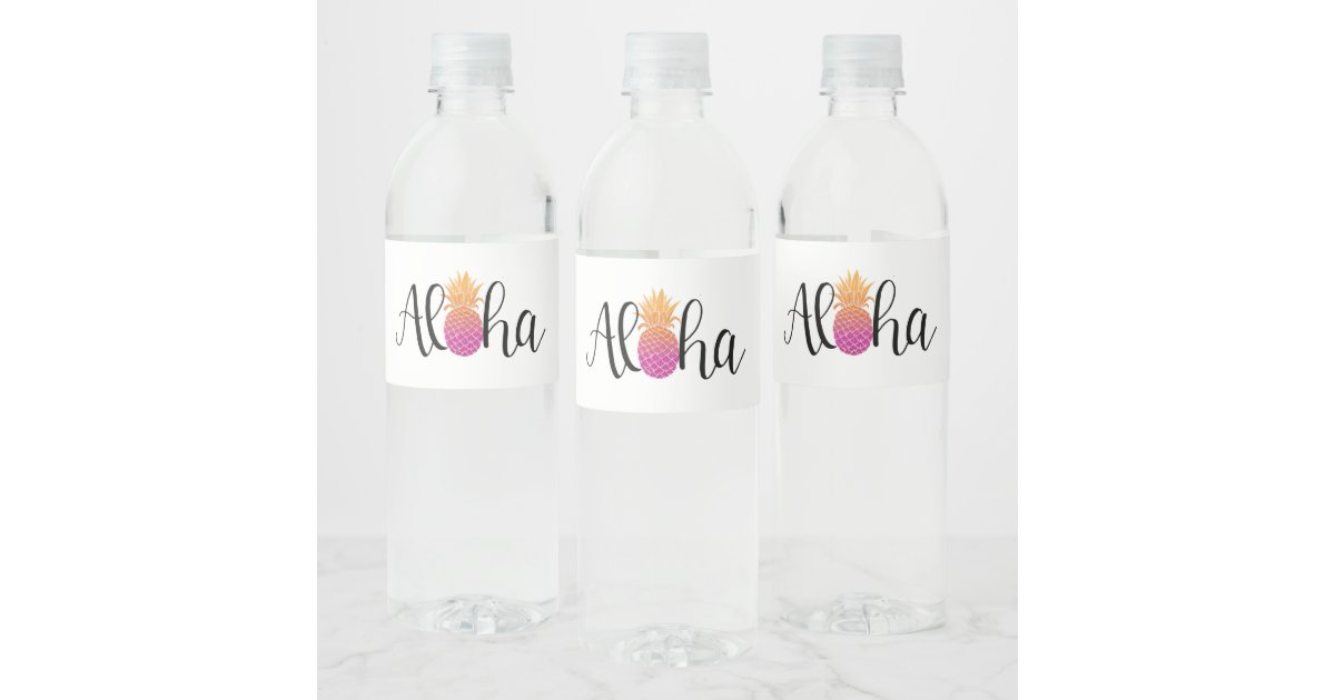 Aloha Water Bottle Labels | Zazzle