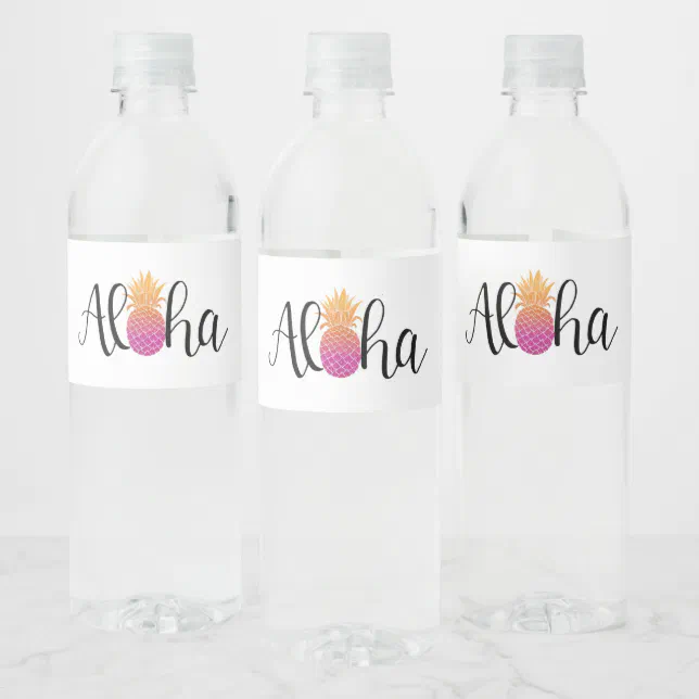 Aloha Water Bottle Labels | Zazzle