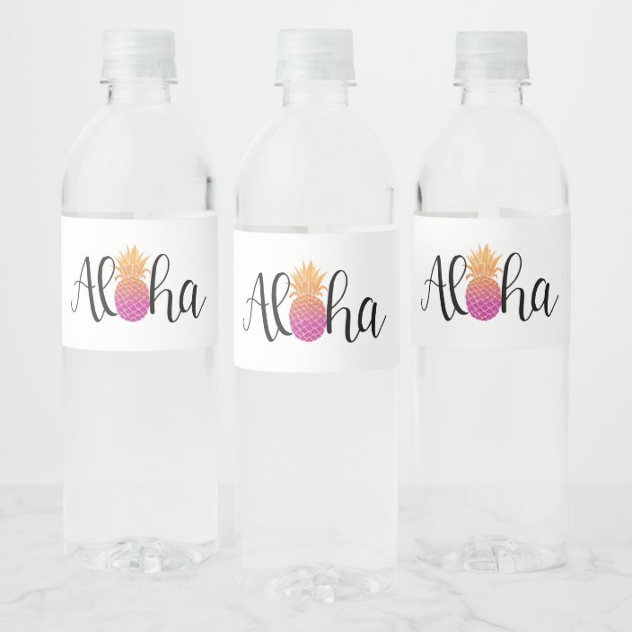 Aloha Water Bottle Labels | Zazzle