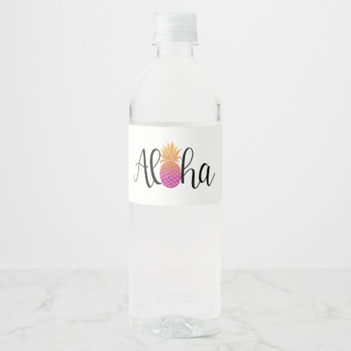 Aloha Water Bottle Labels | Zazzle