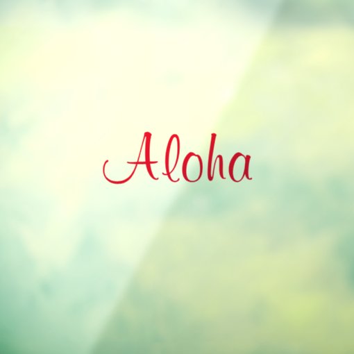 Aloha Welcome Custom Text Red Colorful Cute Home Window Cling | Zazzle