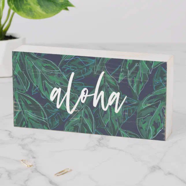 Aloha Welcome Sign - greenery print | Zazzle