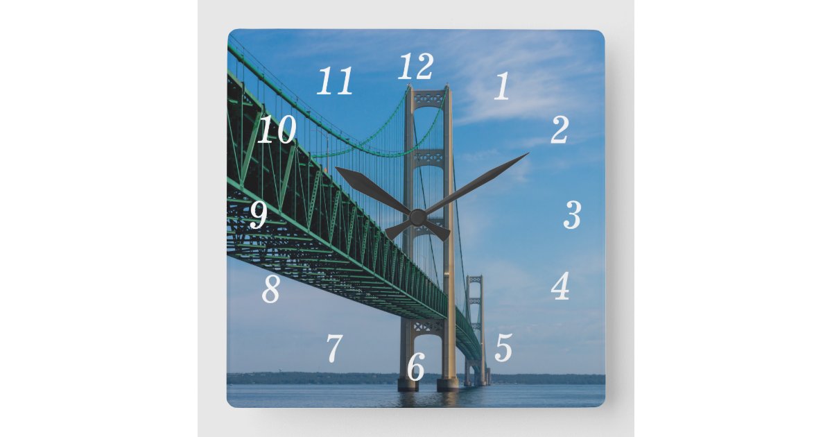 Along Mackinac Bridge Wall Clock | Zazzle