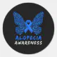 Alopecia Areata Awareness Month Blue Ribbon Classic Round Sticker | Zazzle