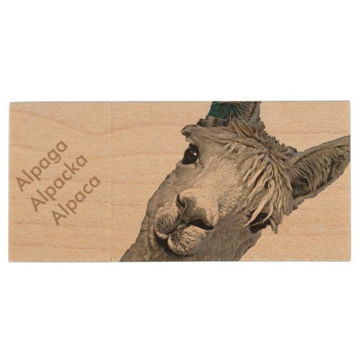 Alpaca Alpakka Alpaka Alpaga Wood USB Flash Drive | Zazzle