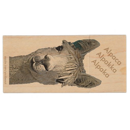 Alpaca Alpakka Alpaka Alpaga Wood USB Flash Drive | Zazzle