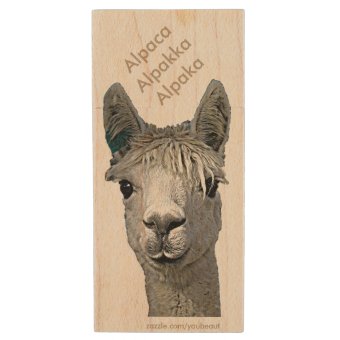 Alpaca Alpakka Alpaka Alpaga Wood USB Flash Drive | Zazzle