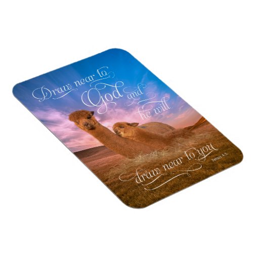 Alpaca Bible Verse Draw Near to God Photo Magnet | Zazzle