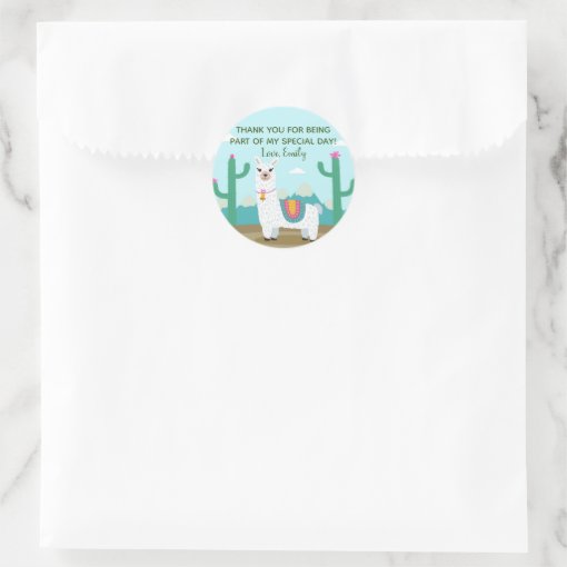 Alpaca birthday baby shower gift favor label | Zazzle