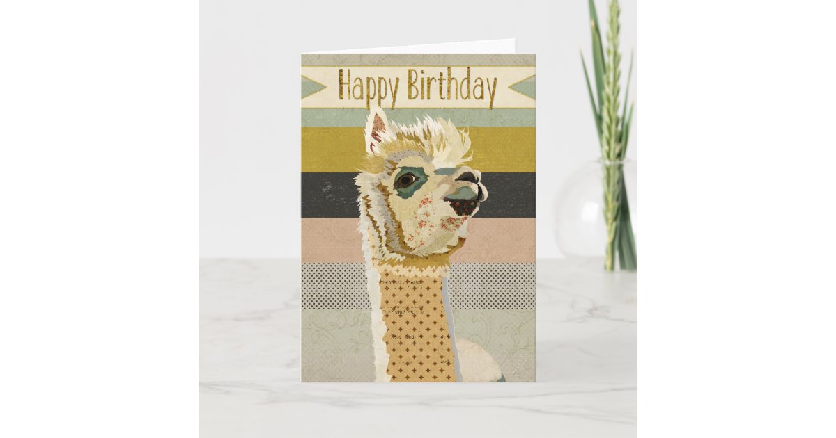 Alpaca Birthday Card | Zazzle