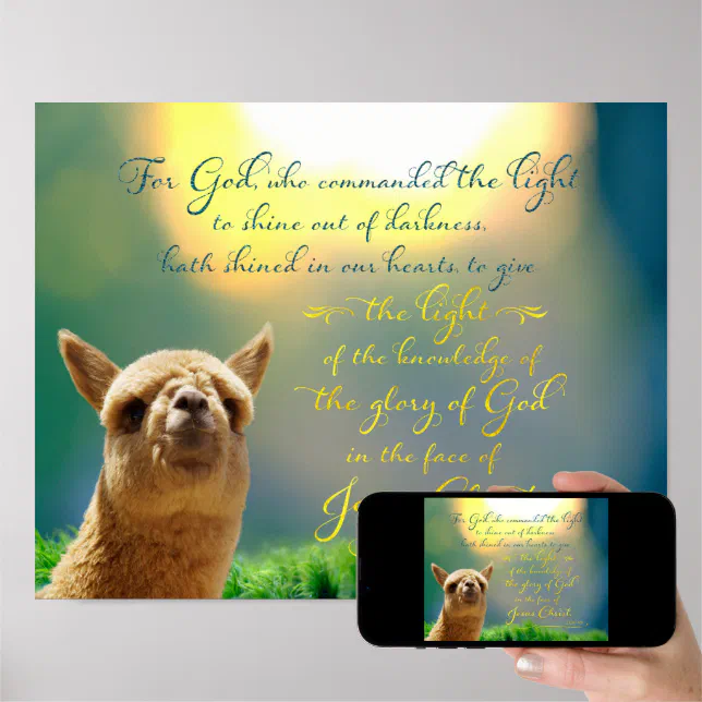 Alpaca Gold Teal Bible Quote Poster | Zazzle