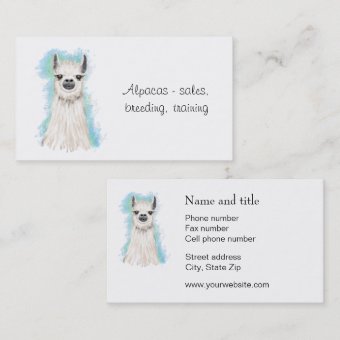 Alpaca Owner Business Card | Zazzle