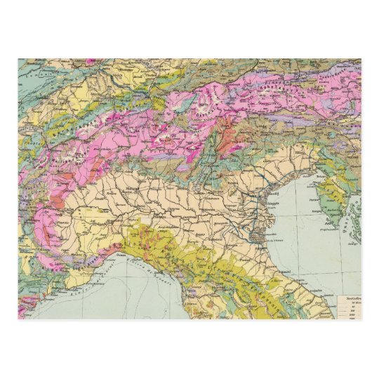 Alpenlander - Atlas Map of the Alps Postcard | Zazzle.com