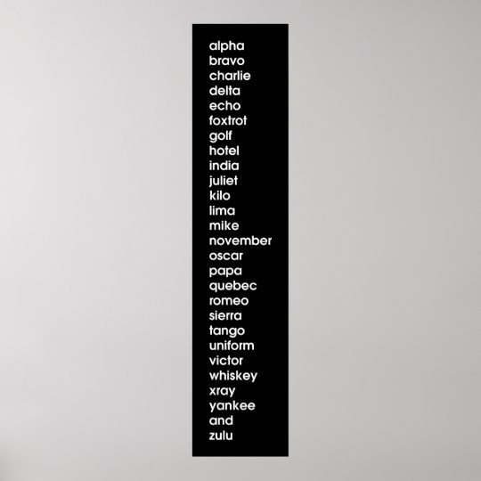 Alpha Bravo Charlie's by Leslie Peppers Poster | Zazzle.com