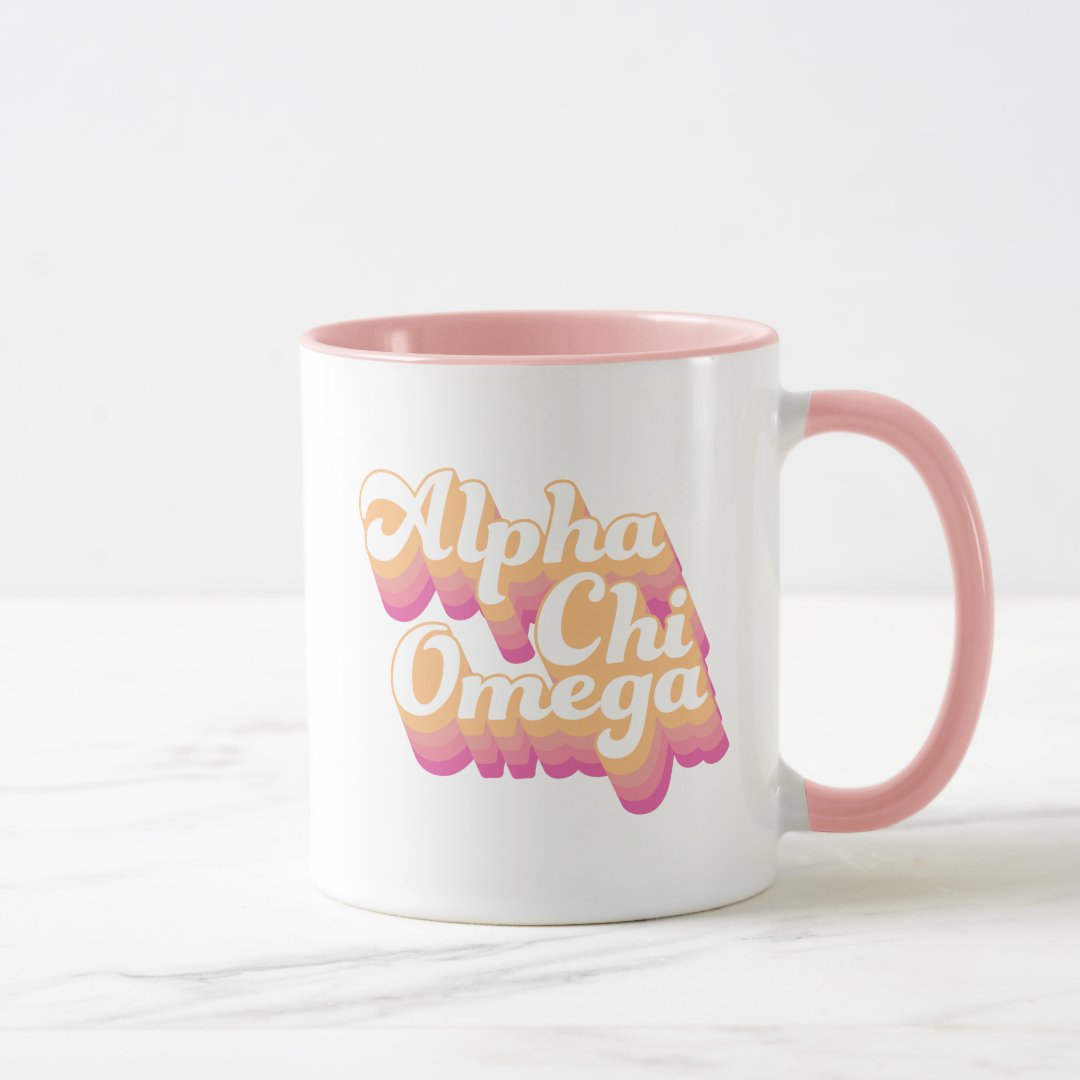 Alpha Chi Omega | Groovy Script Mug | Zazzle