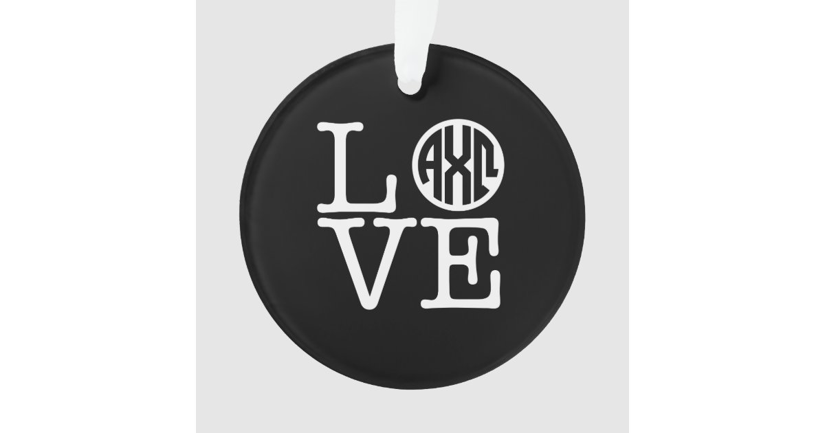 Alpha Chi Omega | Love Ornament | Zazzle