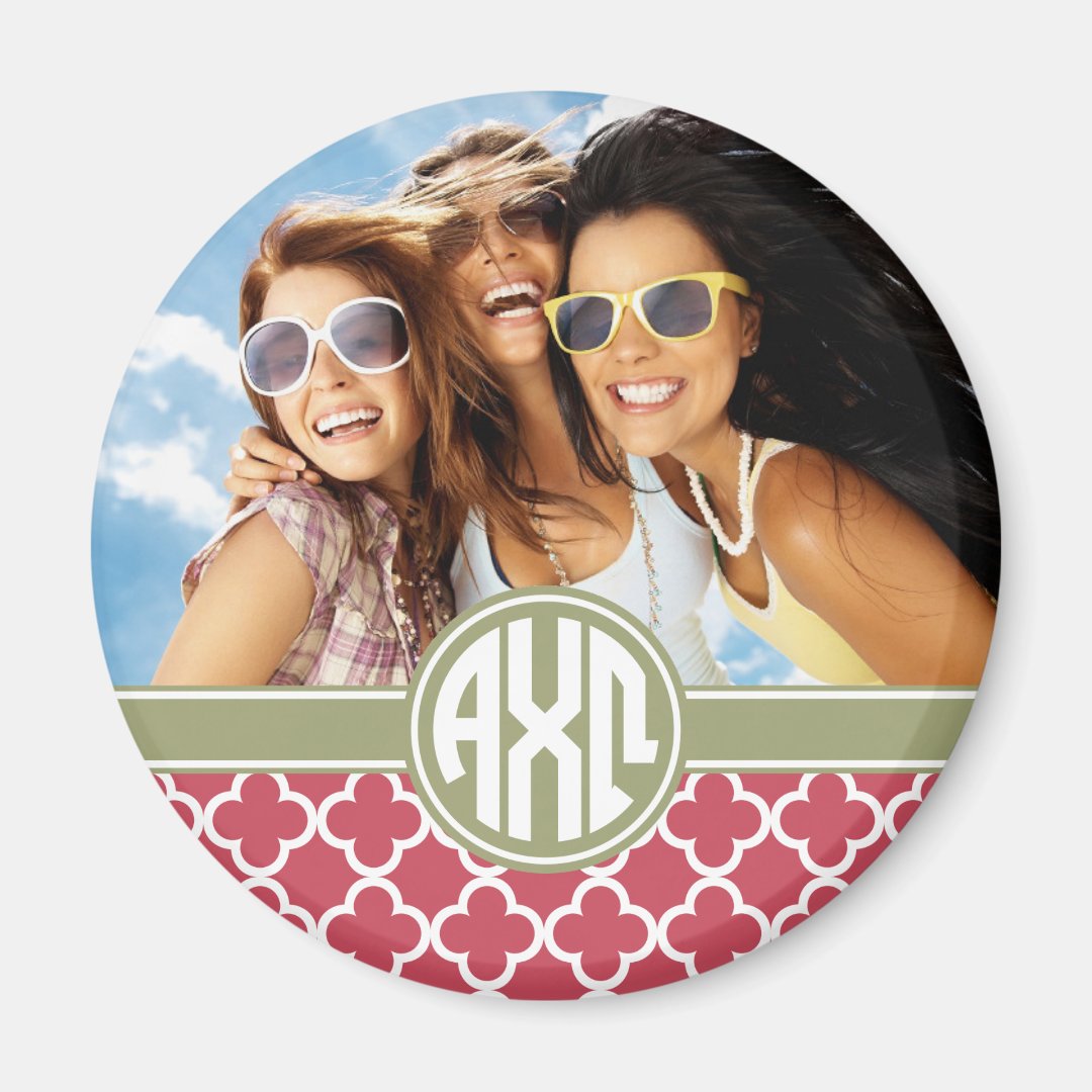Alpha Chi Omega | Monogram and Photo Magnet | Zazzle