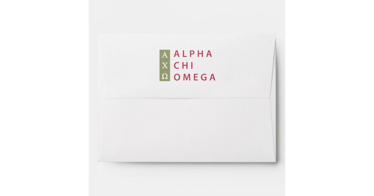 Alpha Chi Omega | Stacked Logo Envelope | Zazzle