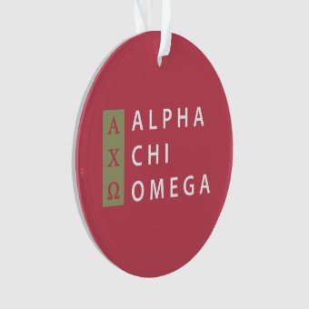 Alpha Chi Omega | Stacked Logo Ornament | Zazzle