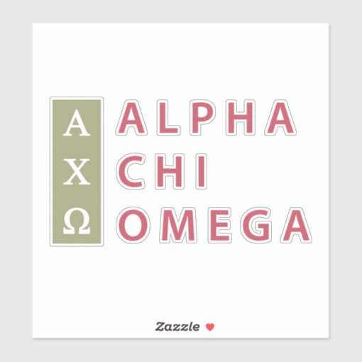 Alpha Chi Omega | Stacked Logo Sticker | Zazzle