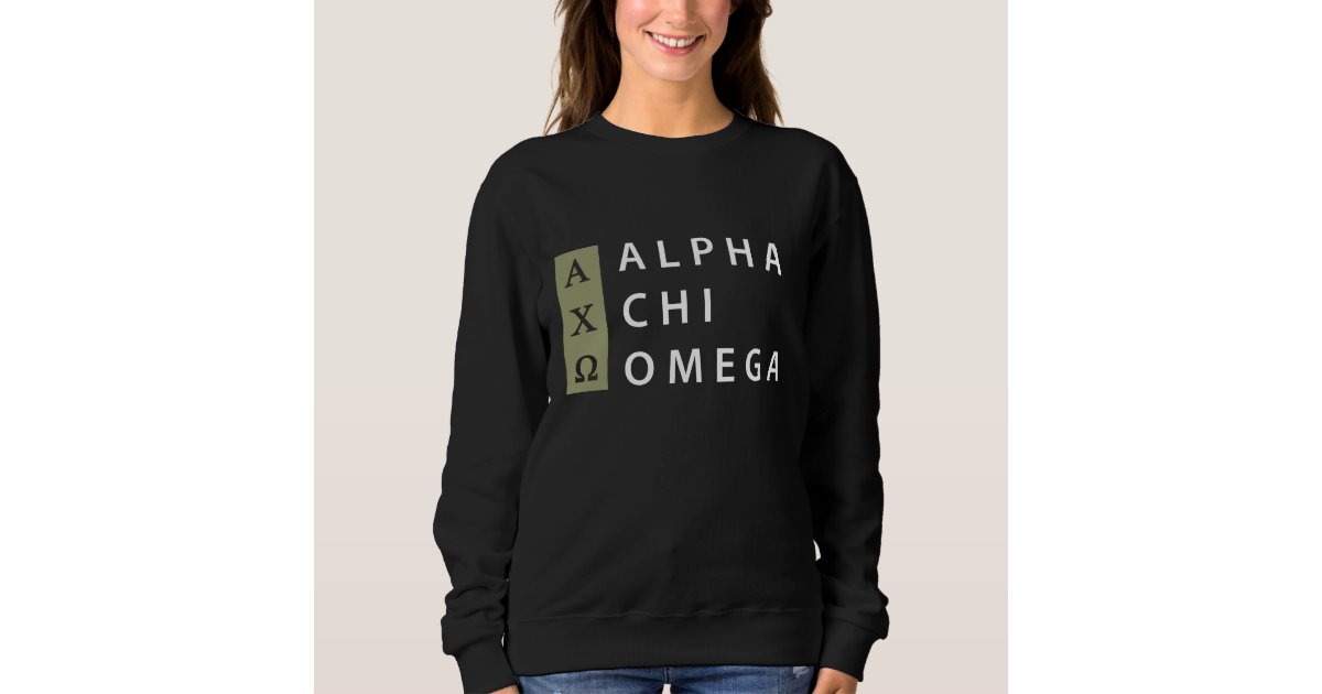 Alpha Chi Omega | Stacked Logo Sweatshirt | Zazzle
