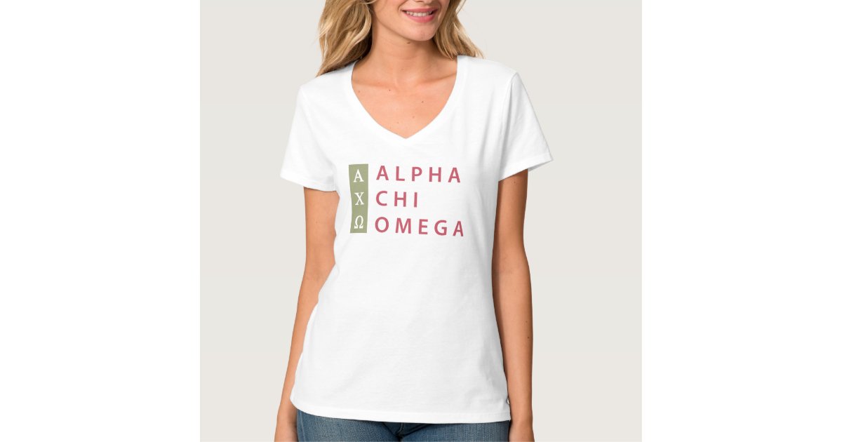 Alpha Chi Omega | Stacked Logo T-Shirt | Zazzle