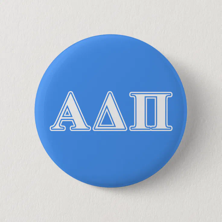 Alpha Delta Pi Dark Blue and White Letters Button | Zazzle