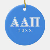 Alpha Delta Pi Dark Blue and White Letters Ceramic Ornament | Zazzle