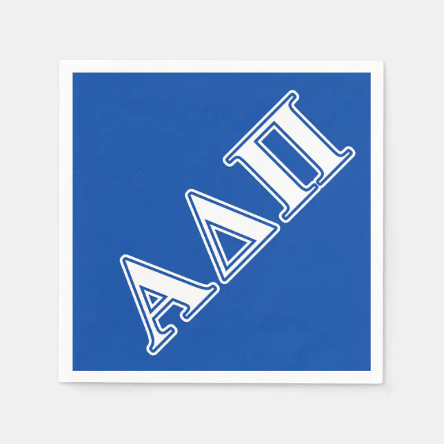 Alpha Delta Pi Light Blue and White Letters Napkins | Zazzle