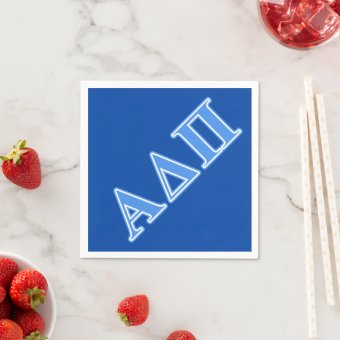 Alpha Delta Pi Light Blue Letters Paper Napkins | Zazzle