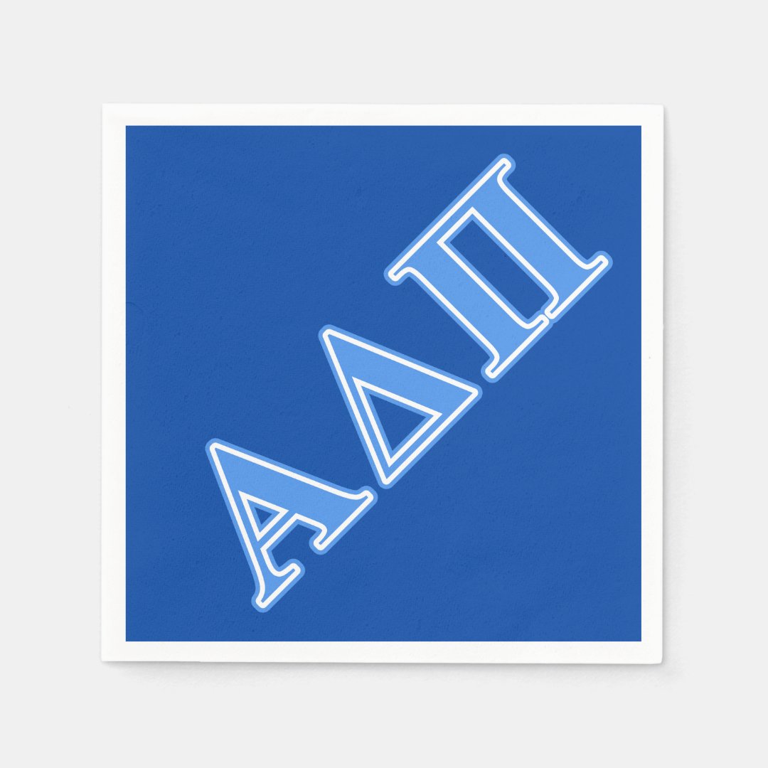 Alpha Delta Pi Light Blue Letters Paper Napkins | Zazzle