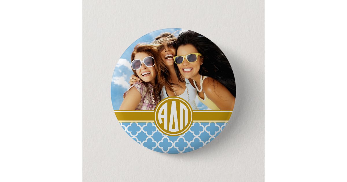 Alpha Delta Pi | Monogram and Photo Button | Zazzle