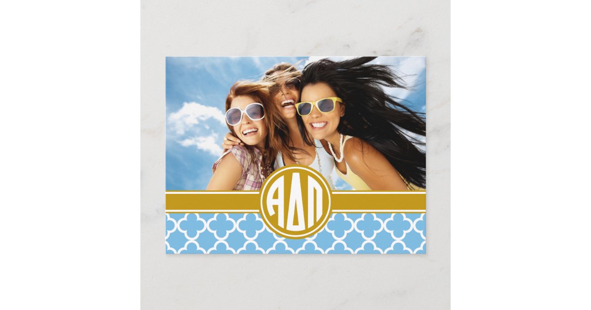 Alpha Delta Pi | Monogram and Photo Postcard | Zazzle