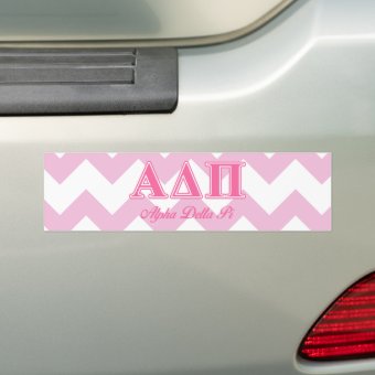 Alpha Delta Pi Pink Letters Bumper Sticker | Zazzle