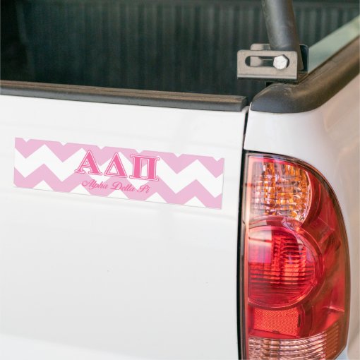 Alpha Delta Pi Pink Letters Bumper Sticker | Zazzle